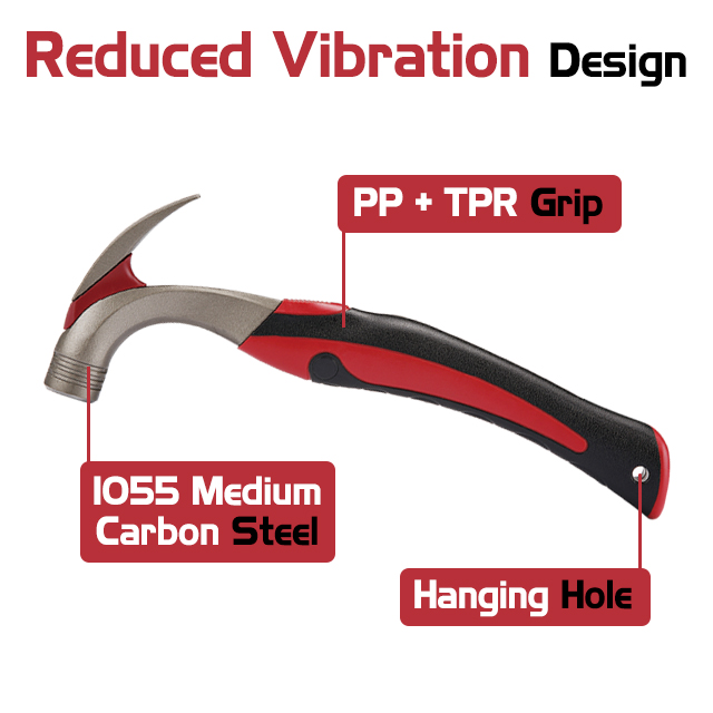 Ergonomics Curved Claw Hammer::Handy-Age Industrial Co., Ltd.